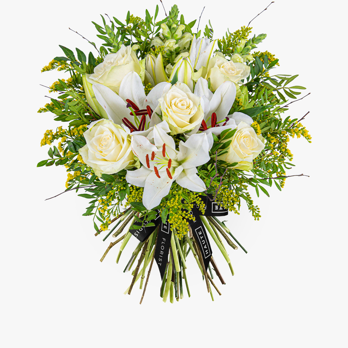 Pure Delight: Lavish Lily and Rose Bouquet at Haute Florist