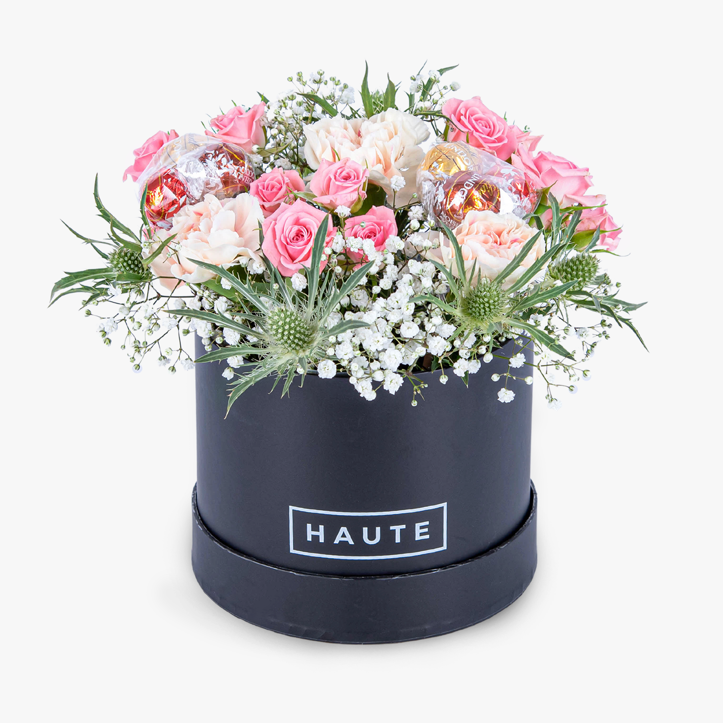Luxe Pink Lindor Mini Hatbox | Haute Florist