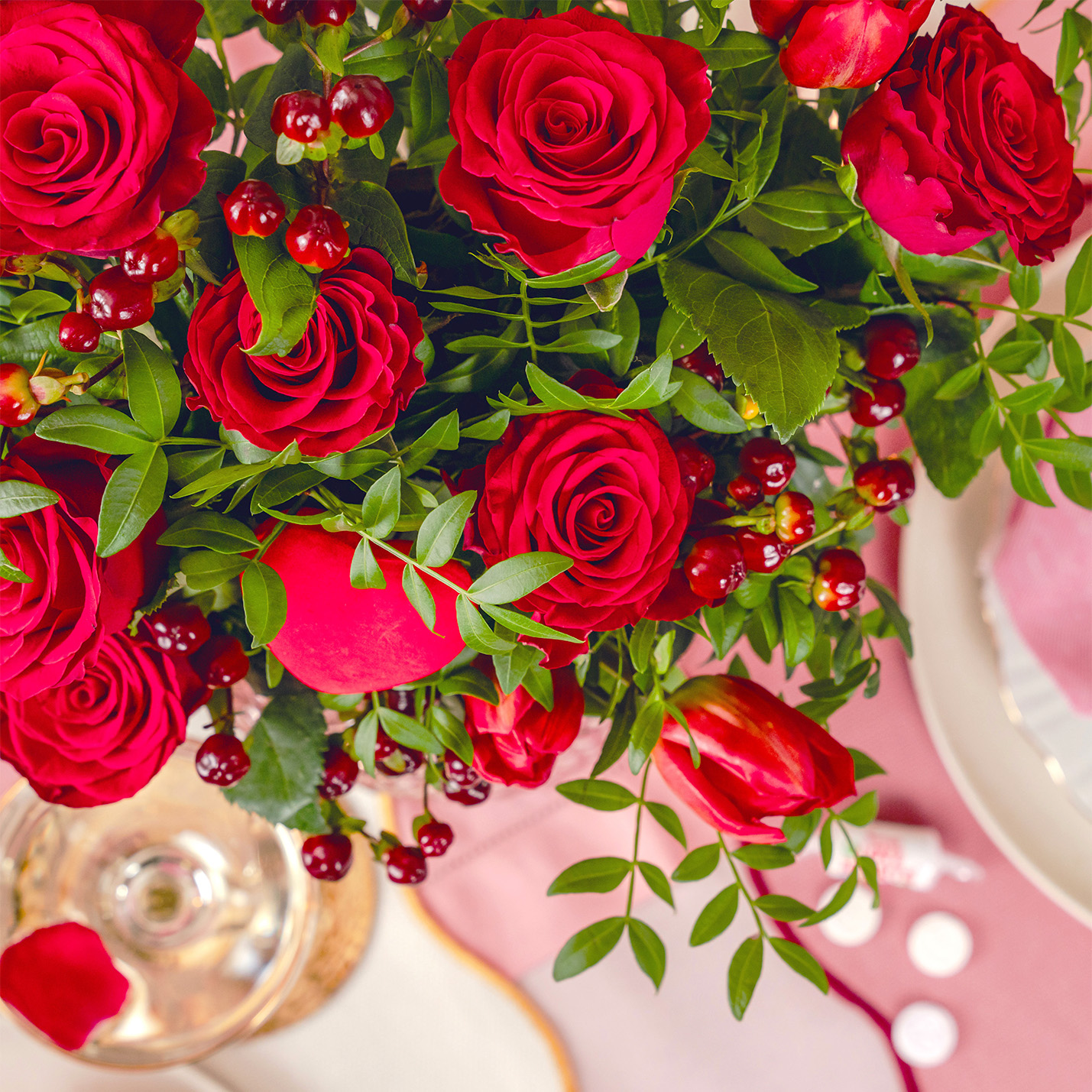 Lovely Red Roses & Tulips | Haute Florist